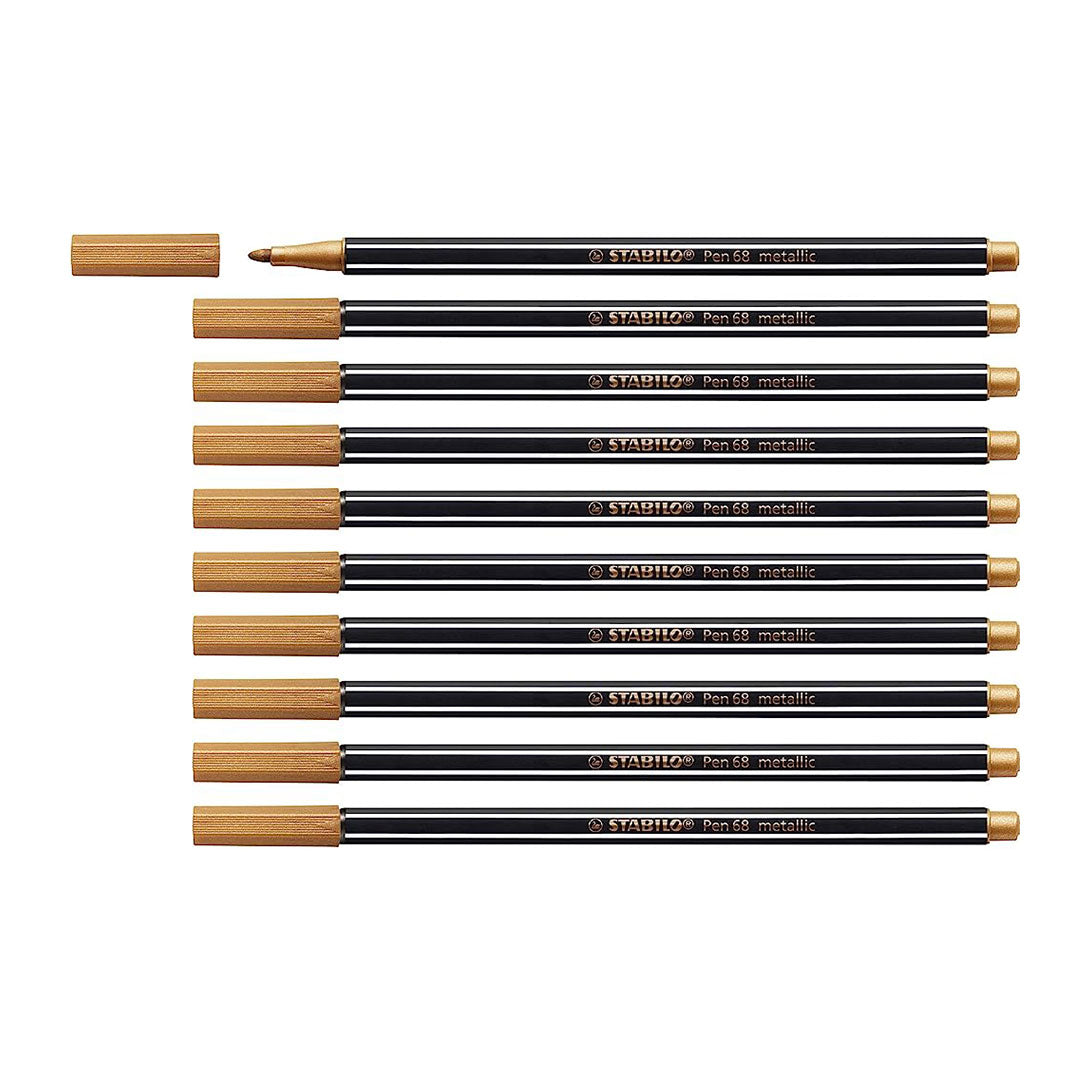 Stabilo | Pen 68 | Metallic | Copper | Pack Of 10 – penpencilink